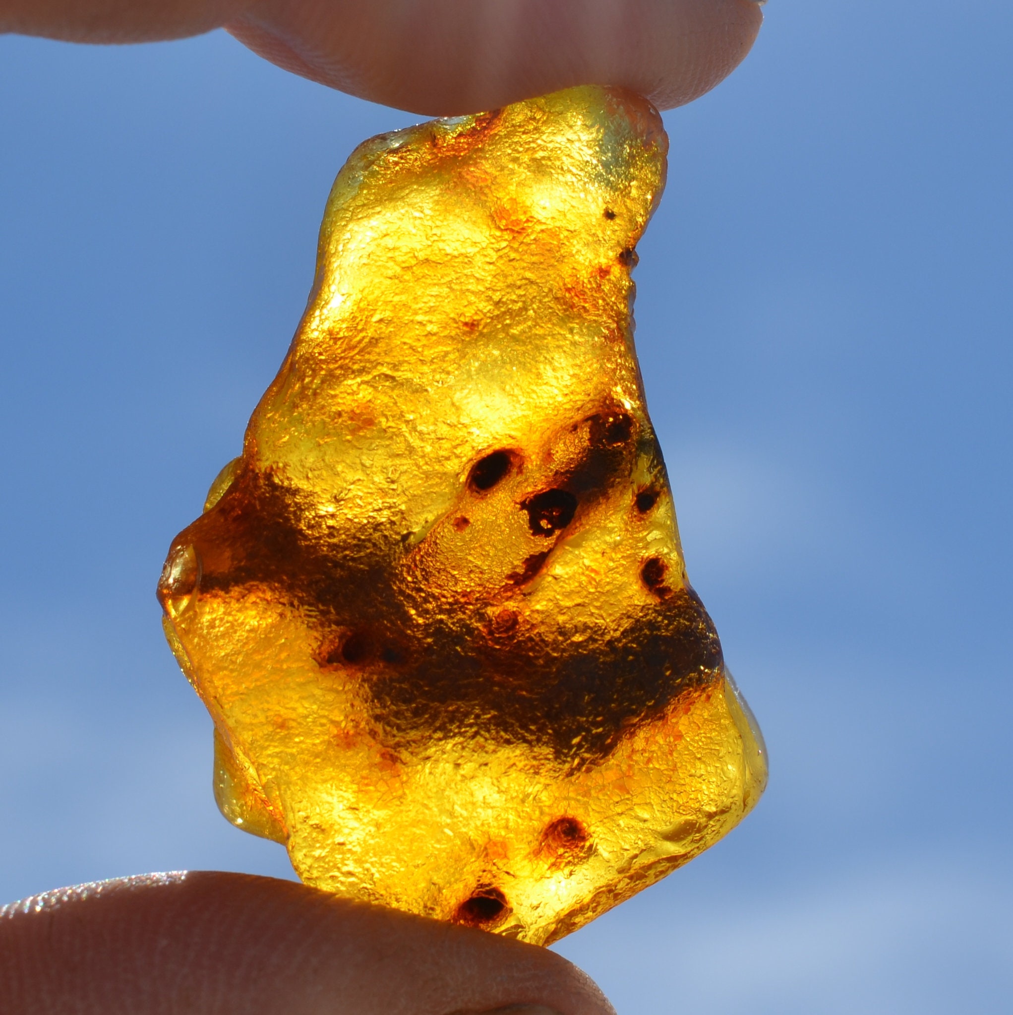 Raw amber stone genuine Baltic amber nugget cognac clear | Etsy