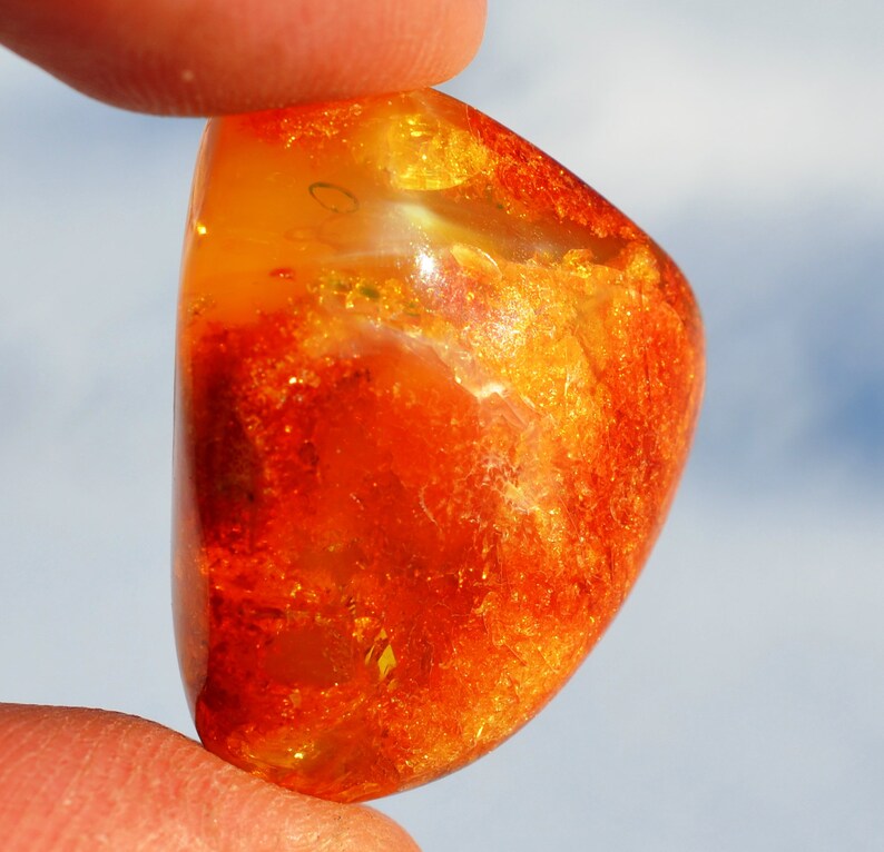 Baltic amber stone white/ cognac/ honey/ clear amber nugget | Etsy