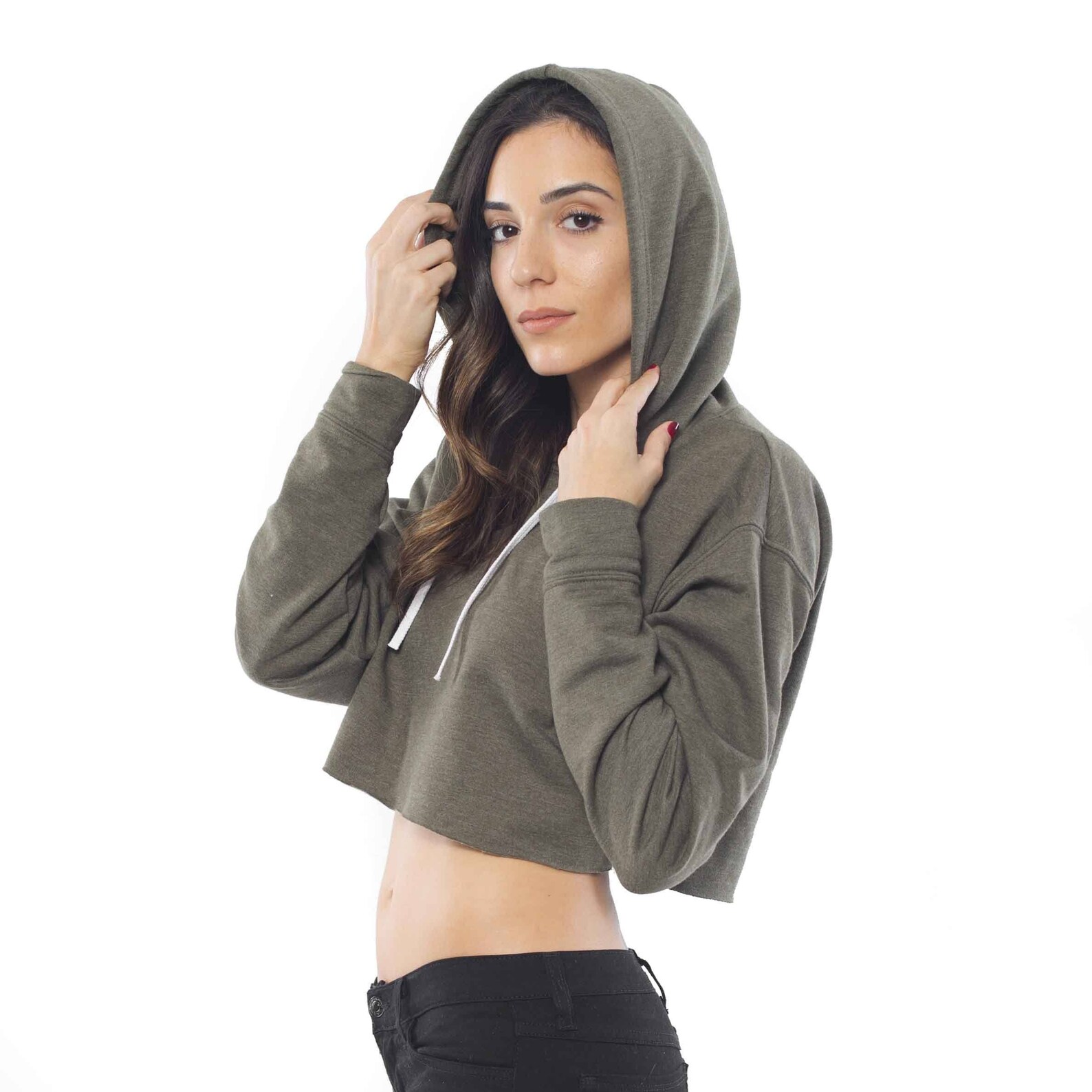 Women's Cropped Fleece Hoodie - Etsy