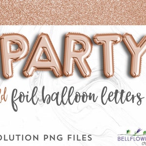 Rose Gold Foil Balloon Clipart Clip Art Foil Balloon Numbers Balloon ...