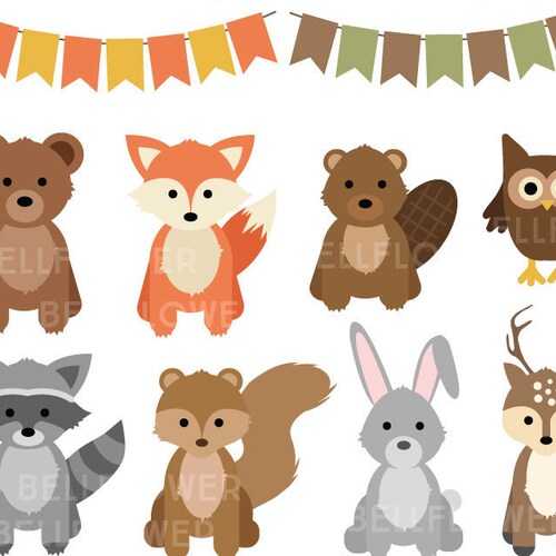 Woodland Animals SVG Woodland Animals Clipart Fall Autumn - Etsy