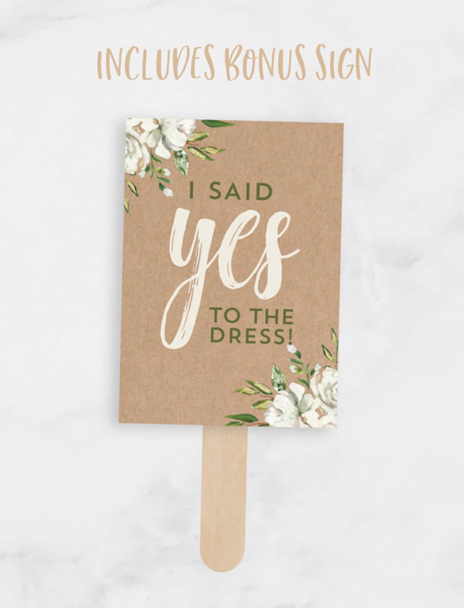 Printable Say Yes to the Dress Signs Wedding Dress Shopping - Etsy