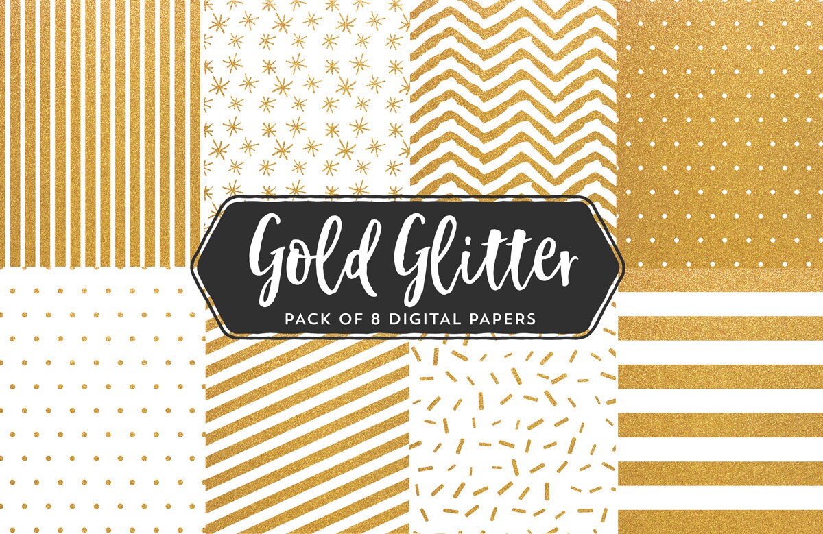 Gold Glitter Patterns Gold Glitter Digital Paper Gold | Etsy