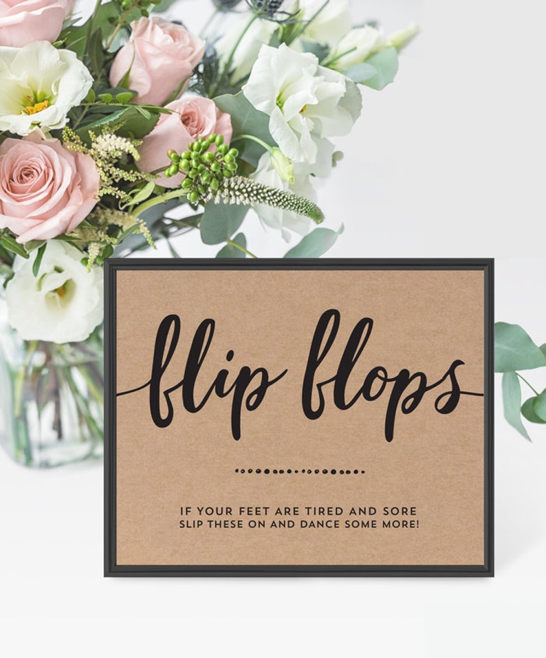 Rustic Flip Flops Sign Rustic Wedding Flip Flops Sign - Etsy