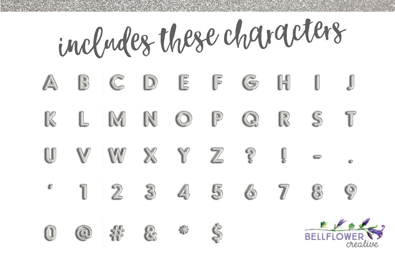 Silver Foil Balloon Clipart Foil Balloon Number Graphics - Etsy