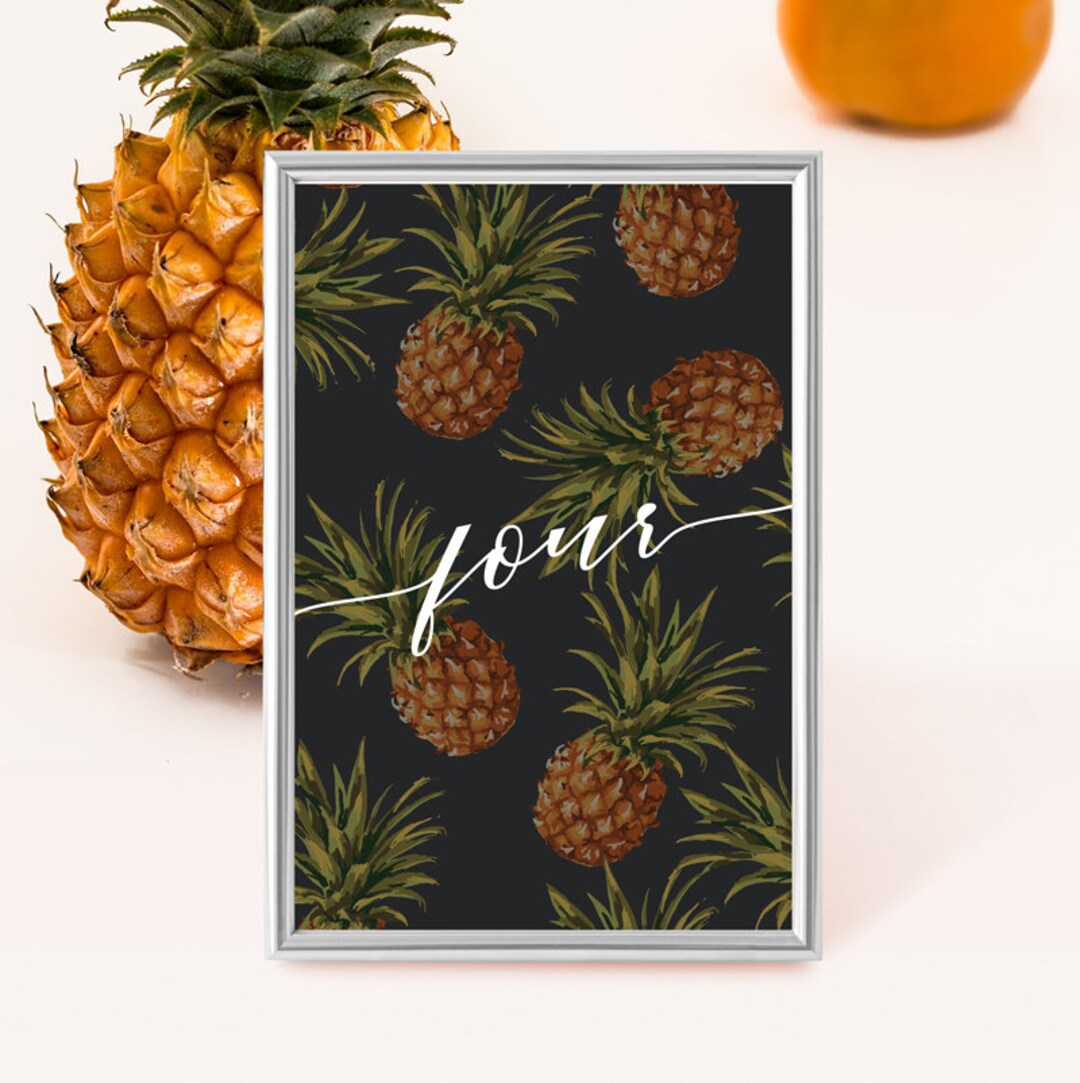 Pineapple Table Numbers Tables 1-20 Tropical Beach Wedding Table ...