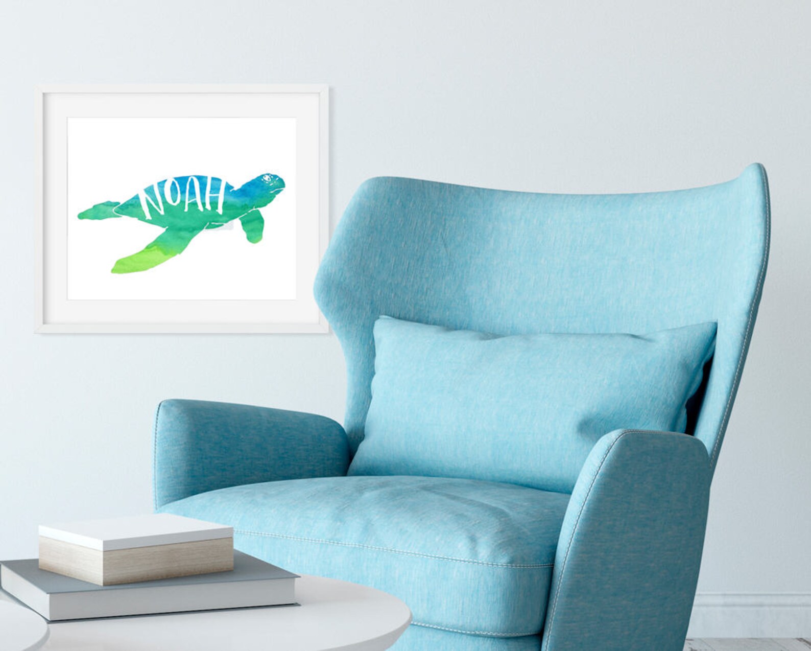 Sea Turtle Nursery Art Ocean Nursery Name Artwork | Etsy