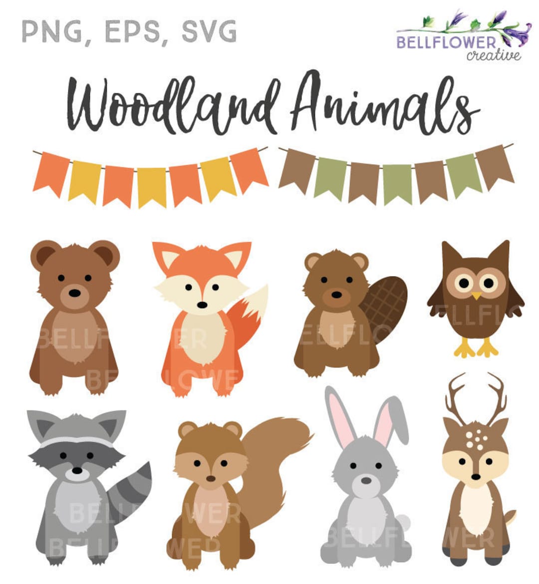 Woodland Animals SVG - Woodland Animals Clipart - Fall Autumn Animals ...