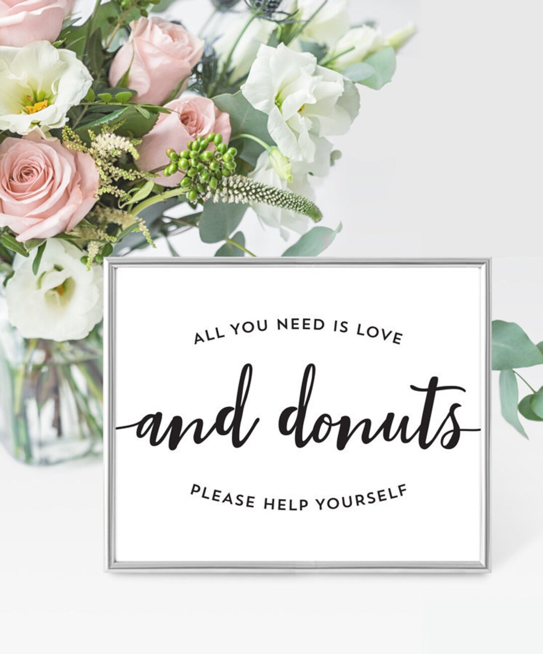 Donut Bar Sign - Donut Wall Sign - Wedding Donut Sign - All You Need is ...