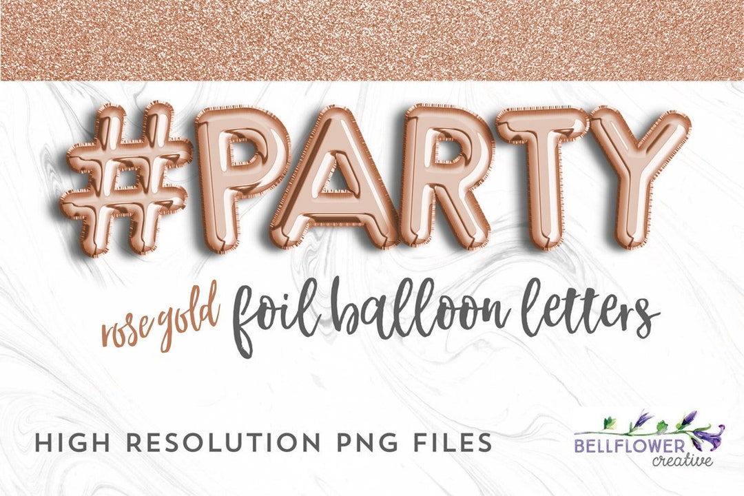 Rose Gold Foil Balloon Clipart Clip Art Foil Balloon Numbers Balloon ...