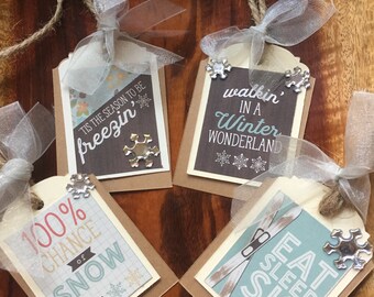 Snowflake gift tag | Etsy