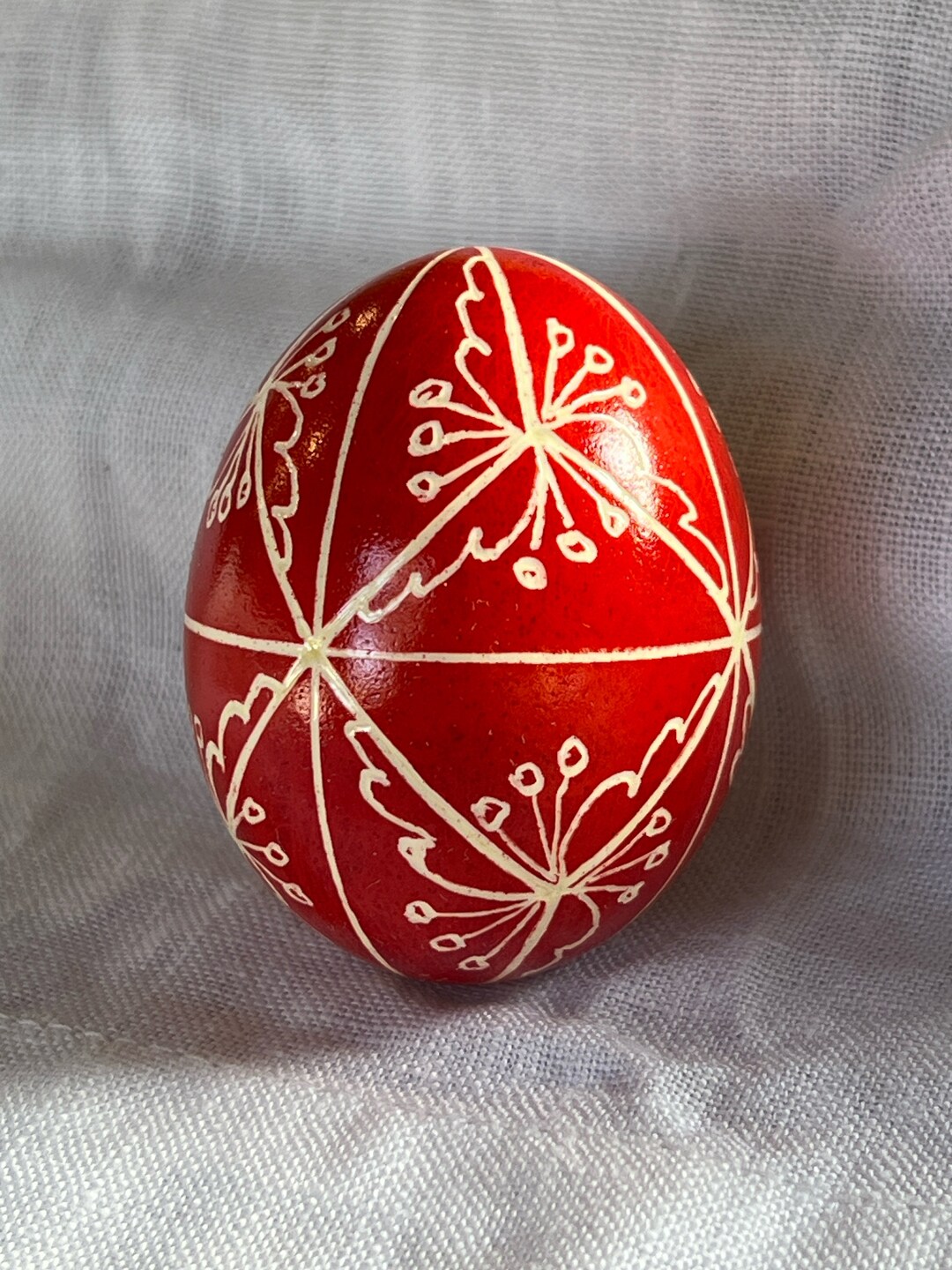 Red Etched Pisanka W/ Geometric Shape - Etsy