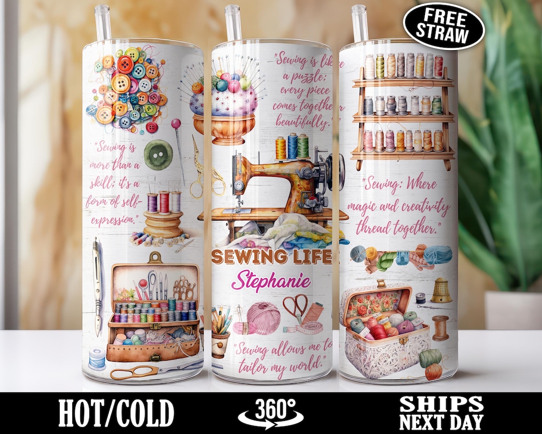 Personalized Sewing Tumbler, Custom Sewing Cup Coffee Mug, Seamstress ...