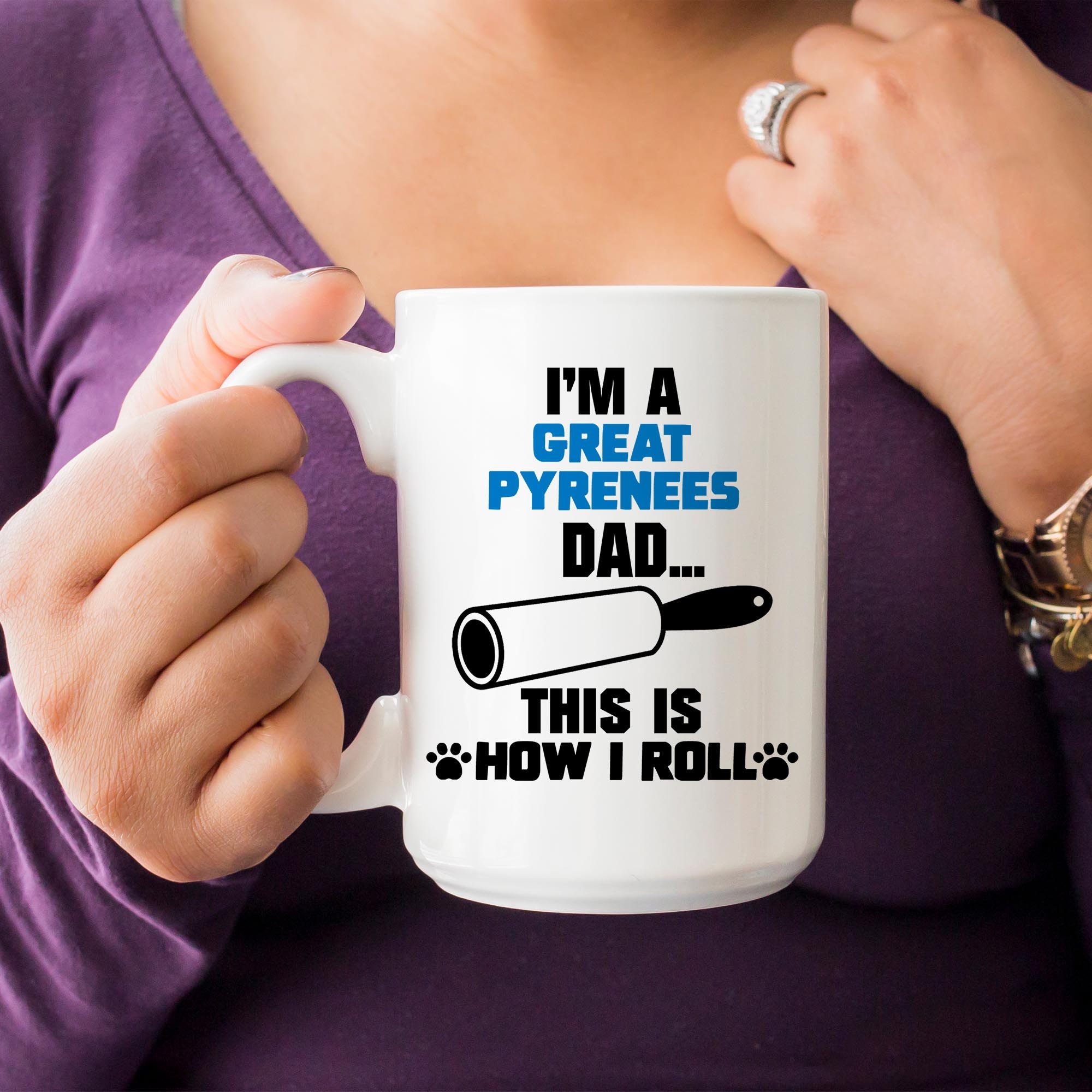 Funny Great Pyrenees Gifts Pyr GP PMD Mug Coffee Cup Dog Dad Owner ...