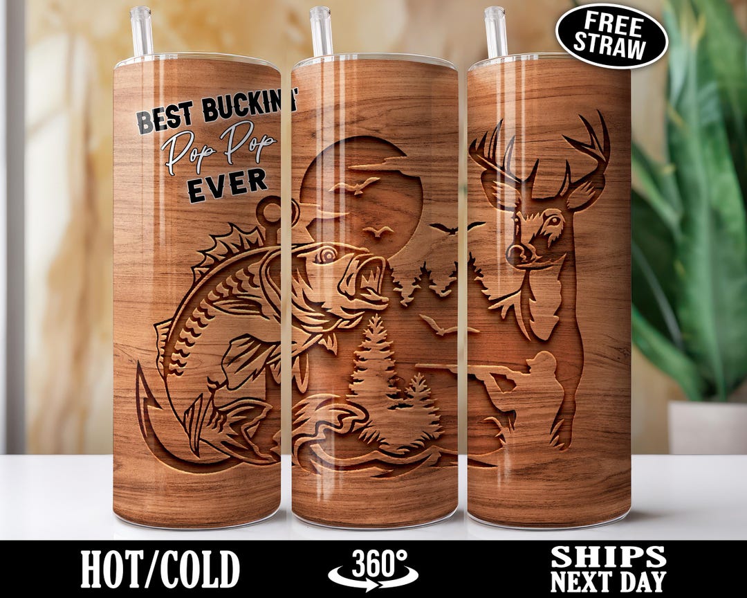 Deer Hunting Pop Pop Tumbler, Pop Pop Cup, Best Buckin Pop Pop Ever ...