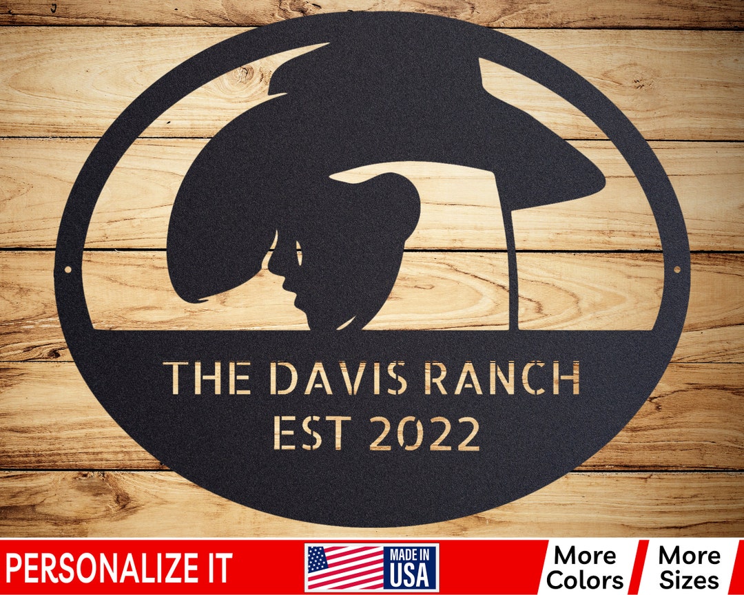 Custom Cowgirl Ranch Sign, Personalized Metal Sign Customized Outdoor ...
