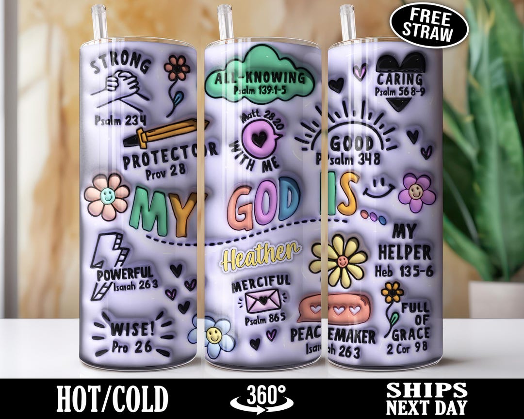 Personalized Christian Tumbler, Custom Daily Bible Verse Affirmation ...