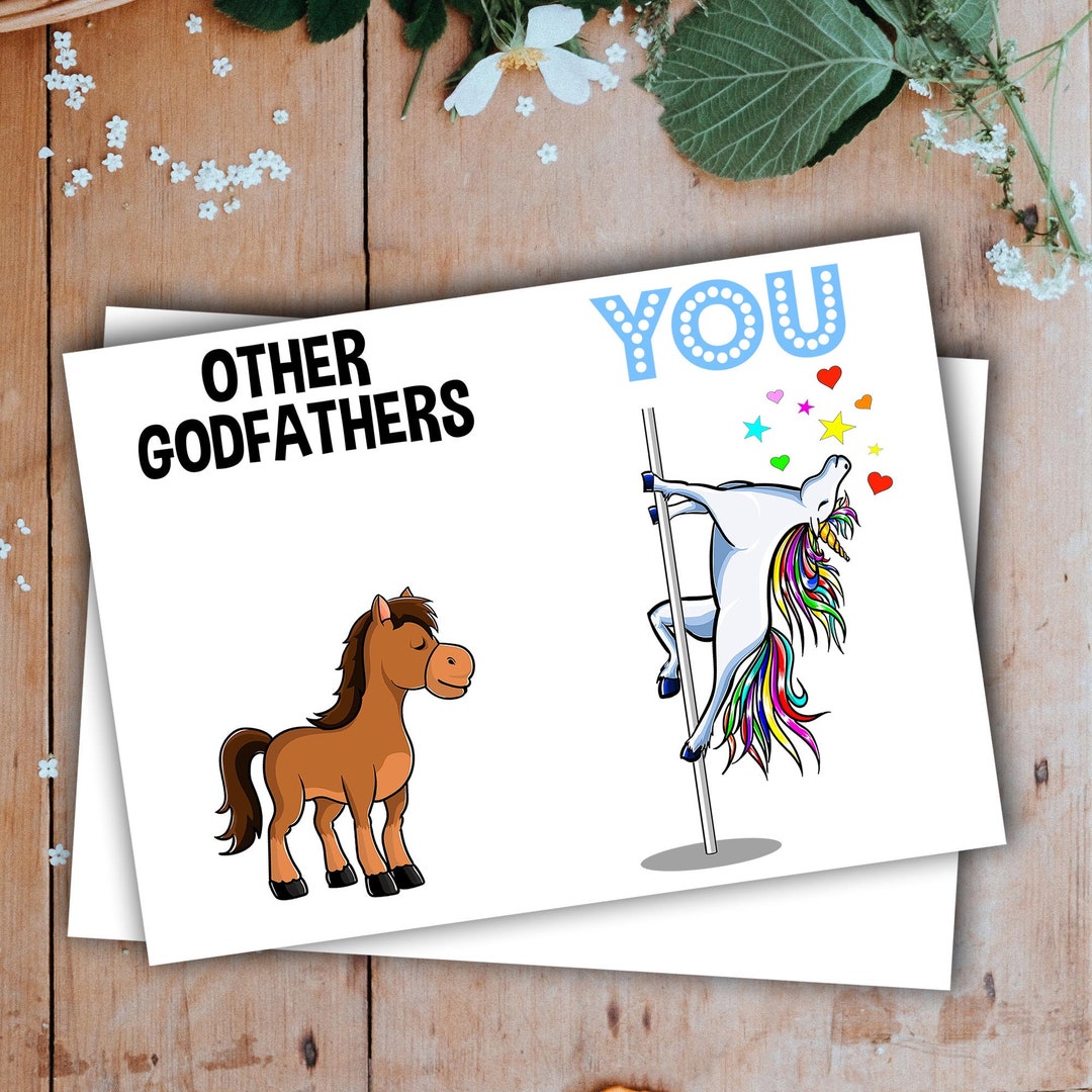 Godfather Greeting Card Handmade Blank Funny Gifts for Birthday Best ...