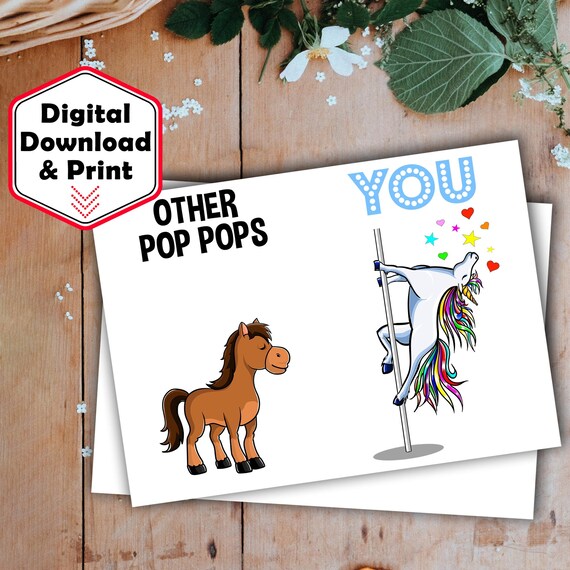 Pop Pop Printable Greeting Card Funny Gifts for Birthday Best | Etsy