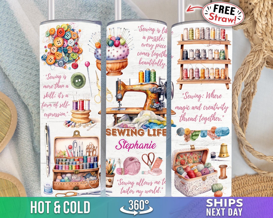 Personalized Sewing Tumbler, Custom Sewing Cup Coffee Mug, Seamstress ...