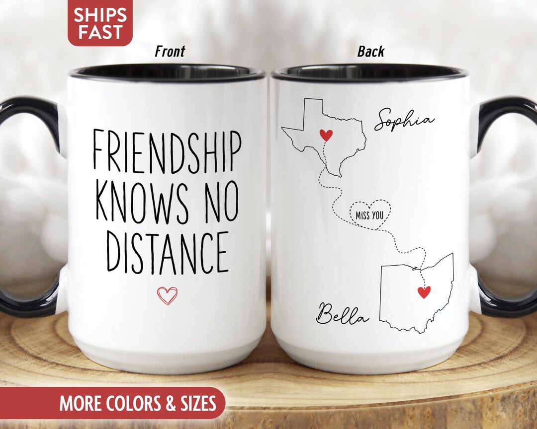 Long Distance Friend Mug, Personalized Long Distance Friend Gift for ...