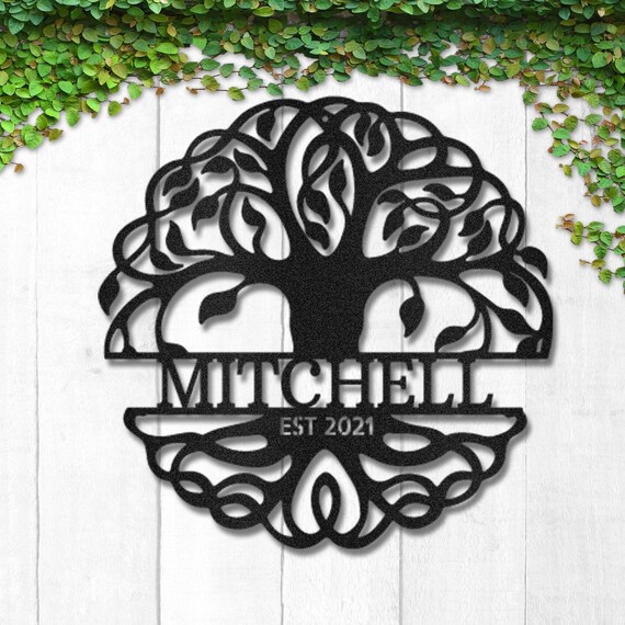 Personalized Tree of Life Metal Sign Family Name for Outside | Etsy