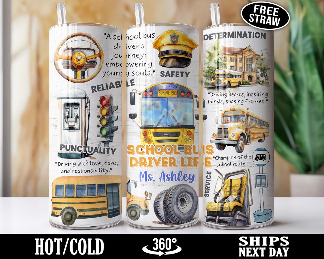 Personalized School Bus Driver Tumbler, Custom Bus Driver Cup, Best Bus ...