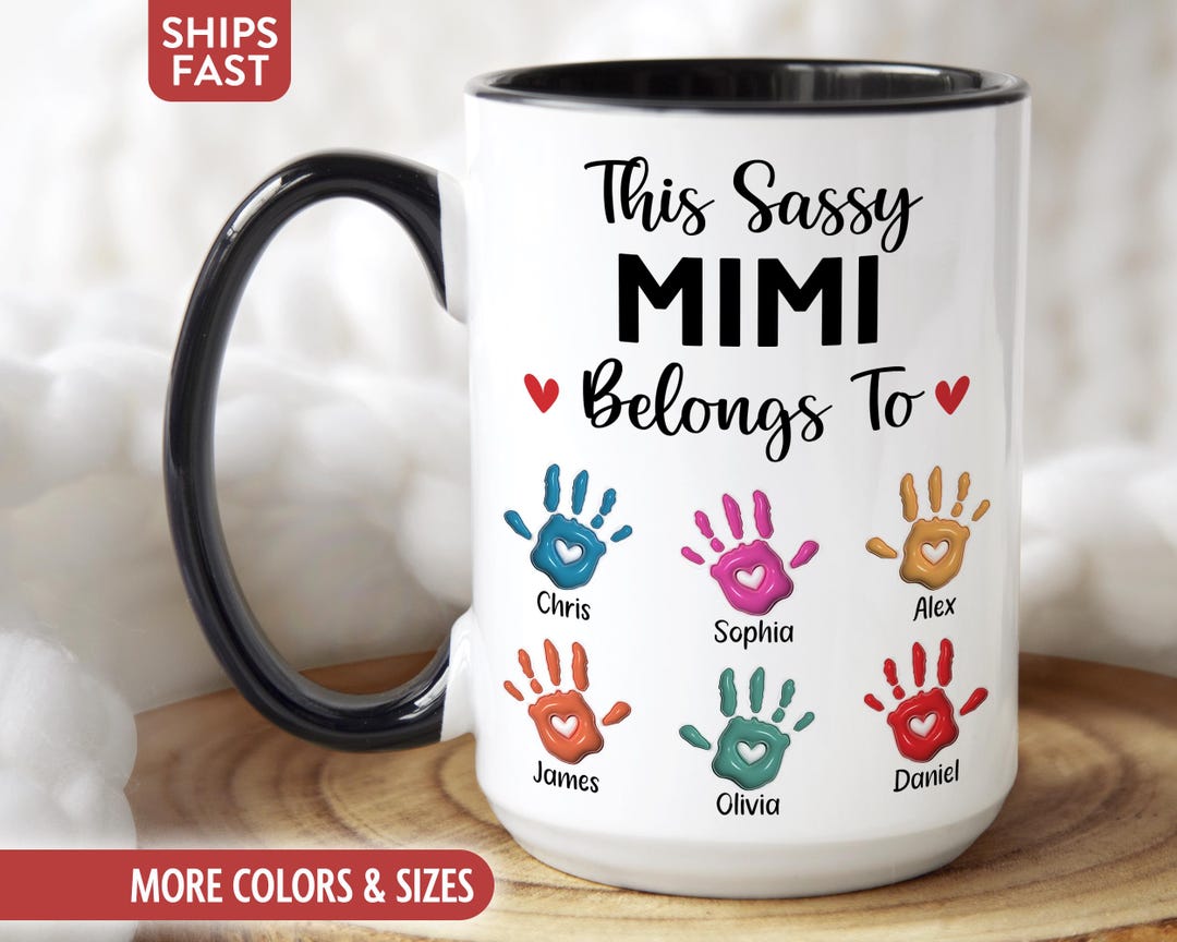 Mimi Mug, Personalized Mimi Cup, Custom Mimi Gifts From Grandkids Names ...