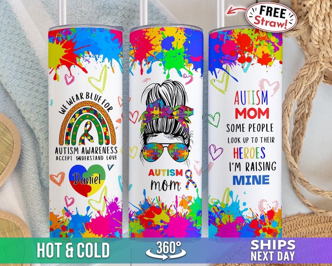 Personalized Autism Mom Tumbler, Custom Autism Awareness Tumbler ...