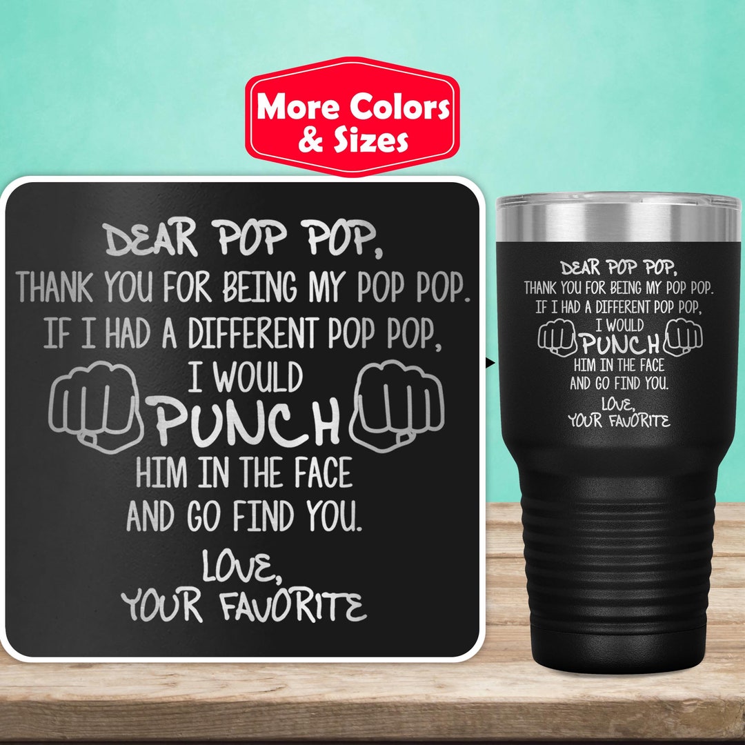 Funny Pop Pop Gift for Pop Pop Tumbler Travel Mug Cup, Pop Pop Gift ...
