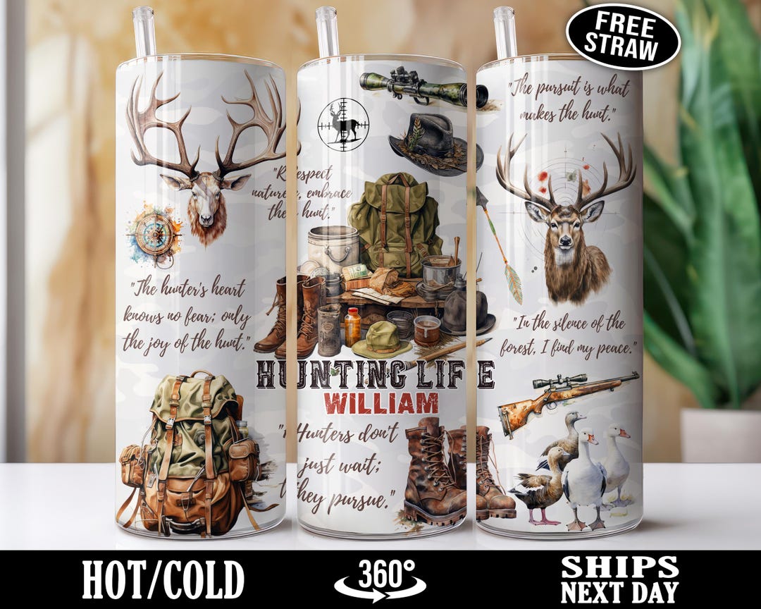 Personalized Deer Hunting Tumbler, Custom Deer Hunter Cup Mug, Duck ...