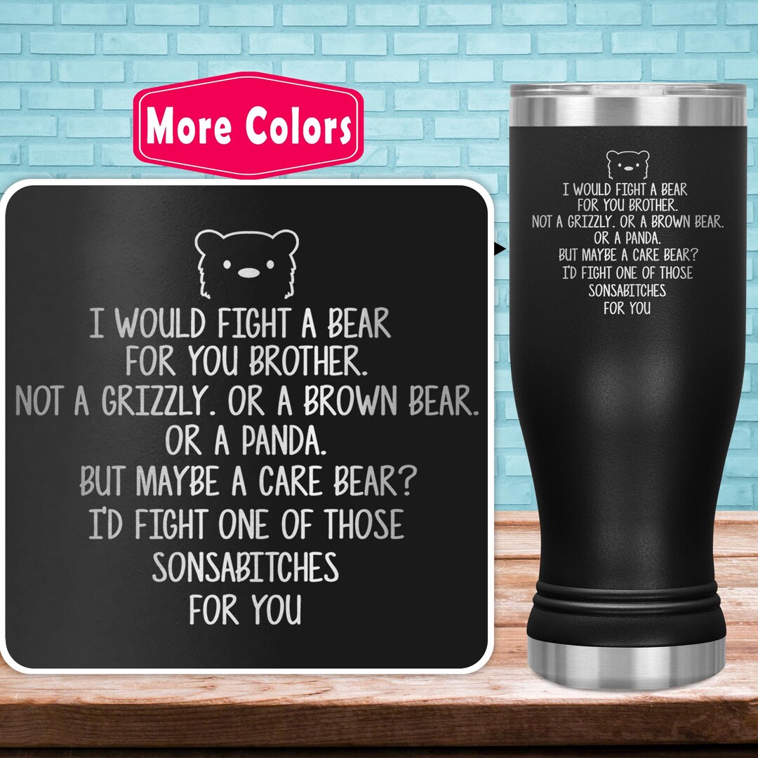 Funny Brother Gifts for Brother Pilsner Tumbler Beer Glass Travel Mug ...