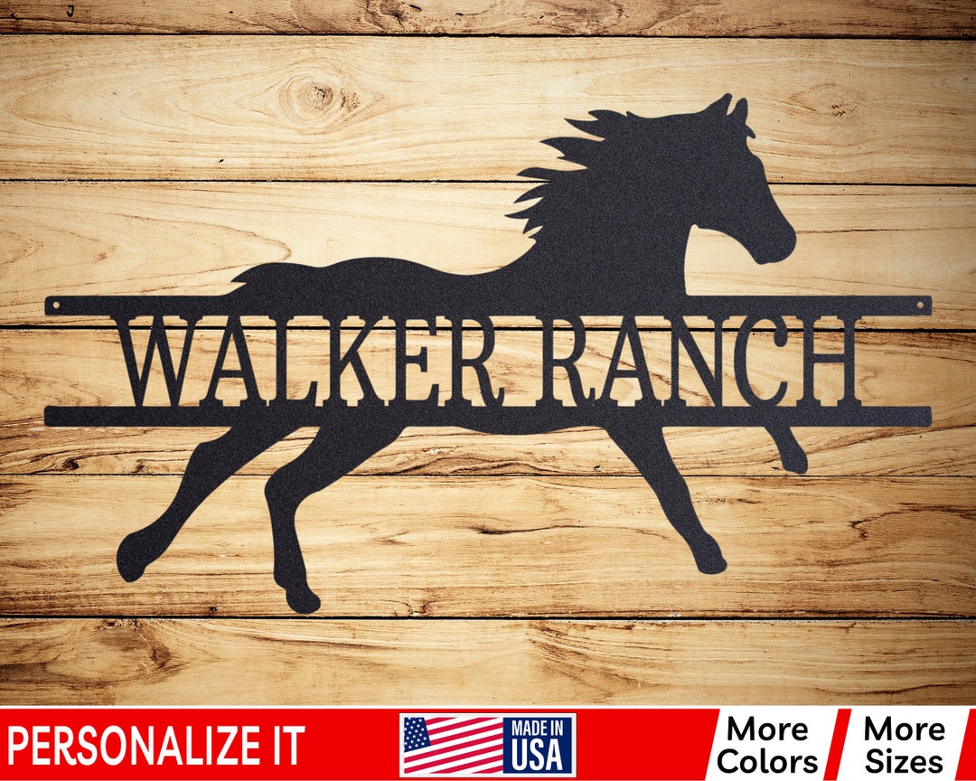 Custom Horse Ranch Sign, Personalized Metal Sign Customized Outdoor ...