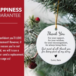 Thank You Ornament, Thank You Keepsake Personalized Thank You Gift ...