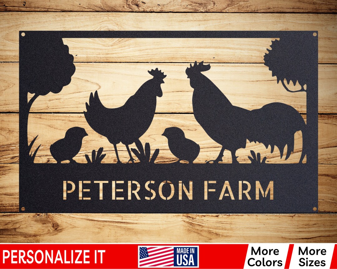 Custom Farmhouse Sign, Personalized Metal Sign Customized Outdoor, Farm ...