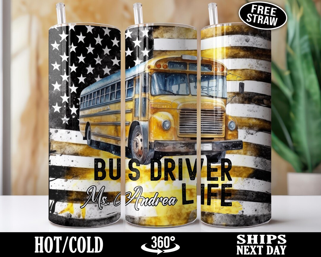 Personalized School Bus Driver Tumbler, Custom Bus Driver Cup, Best Bus ...