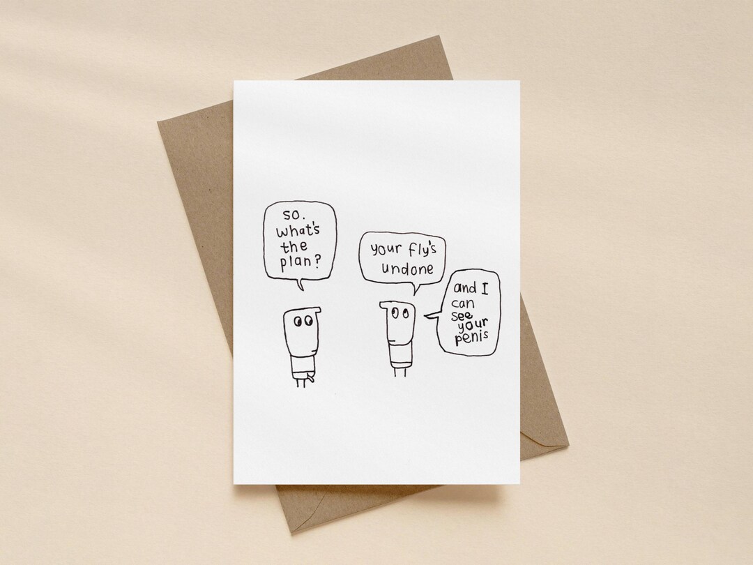 Your Fly's Undone Penis Card for Work Colleague | Funny Greeting Card ...