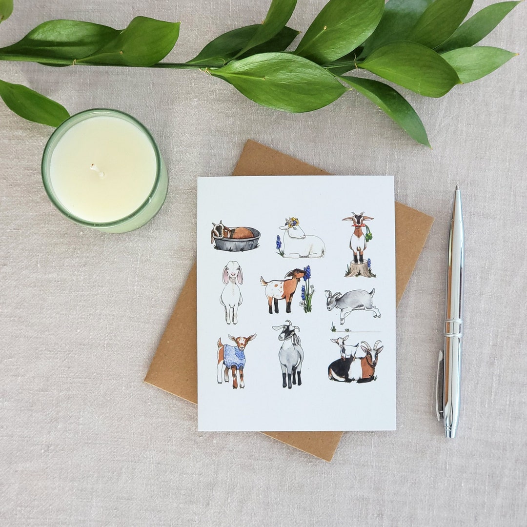 Cute Goats Card // Goat Lover Card - Etsy