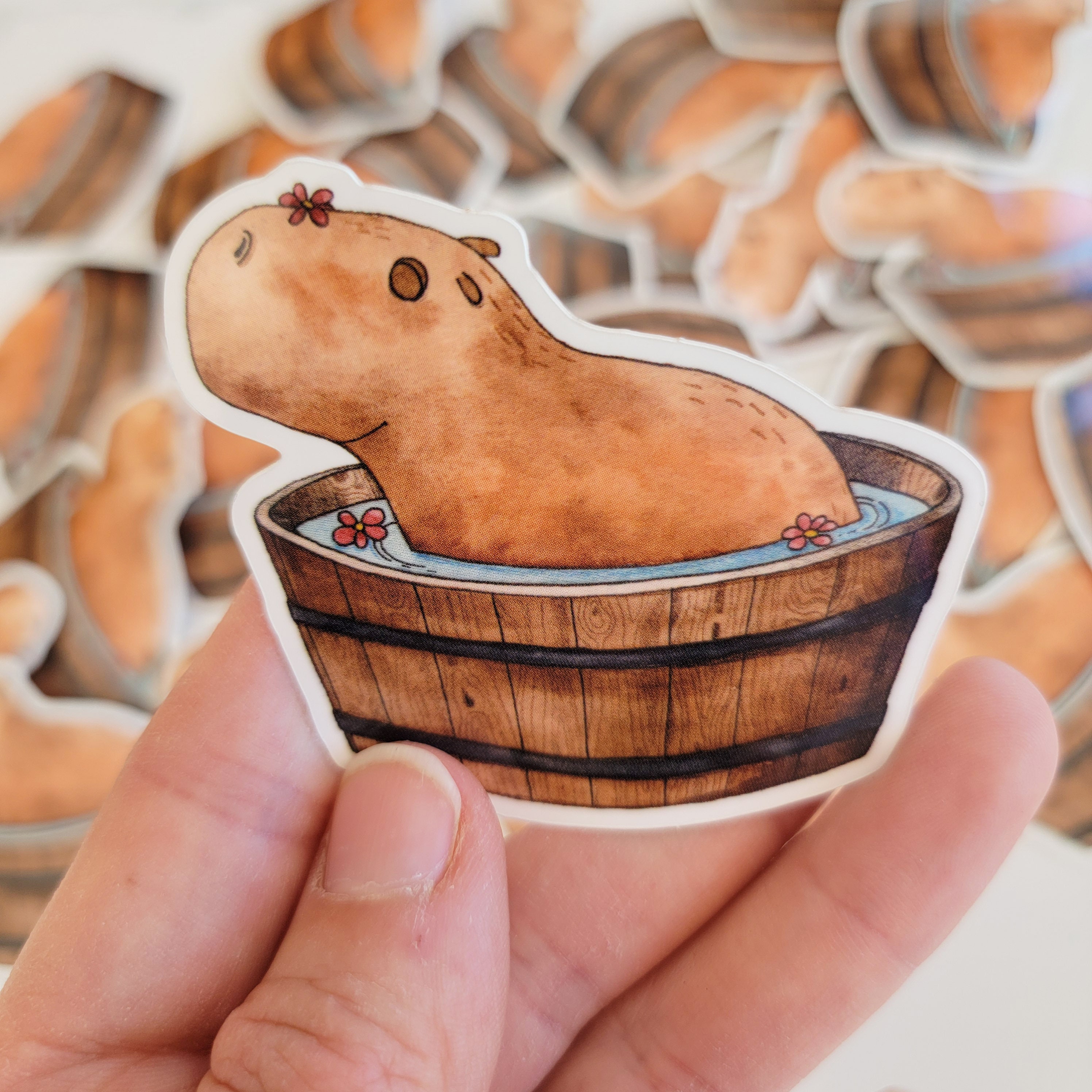 Capybara Sticker Capybara Spa Day in the Tub Sticker - Etsy UK