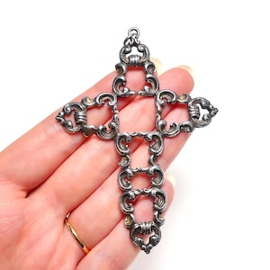 Antique Large Gothic Unmarked Silver Cross Pectoral Pendant - Etsy