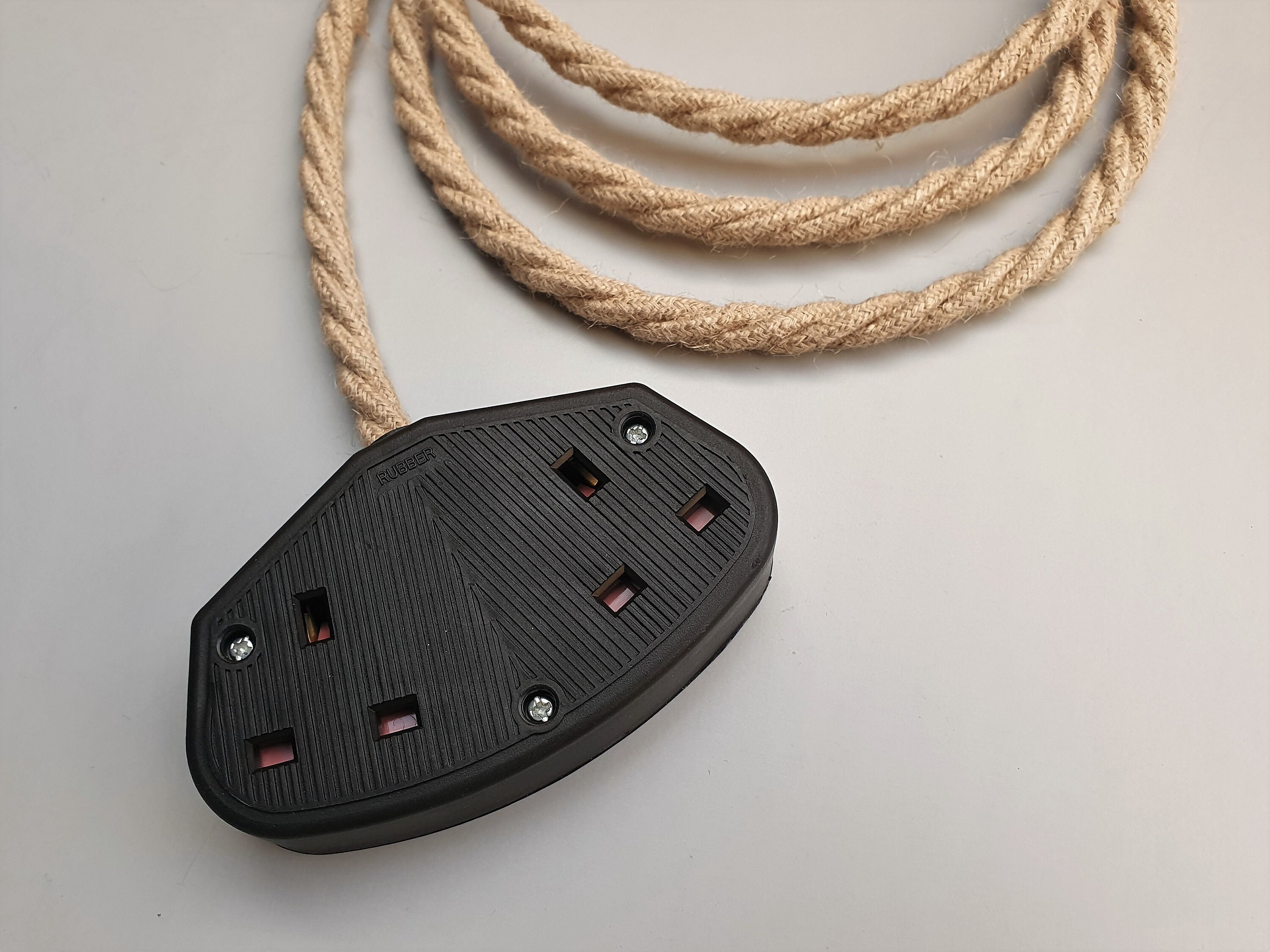 Vintage Style Twisted Fabric Cable Extension Lead Black or - Etsy UK