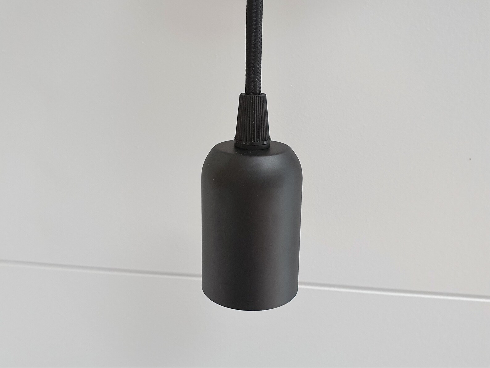 Plug in Pendant Light Fabric Cable Black Lamp Holder and - Etsy UK