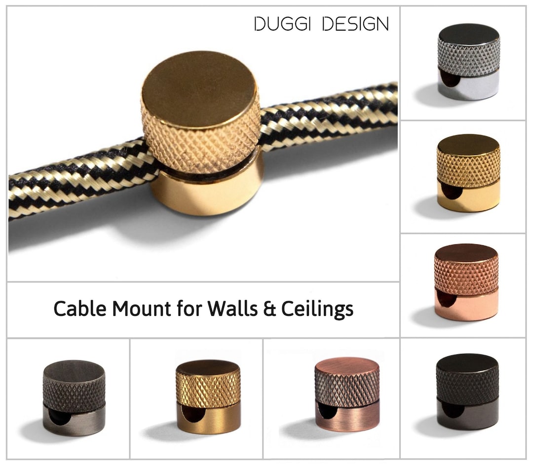 Metal Button Mount for Pendant Light Cable - Wall or Ceiling Mount ...