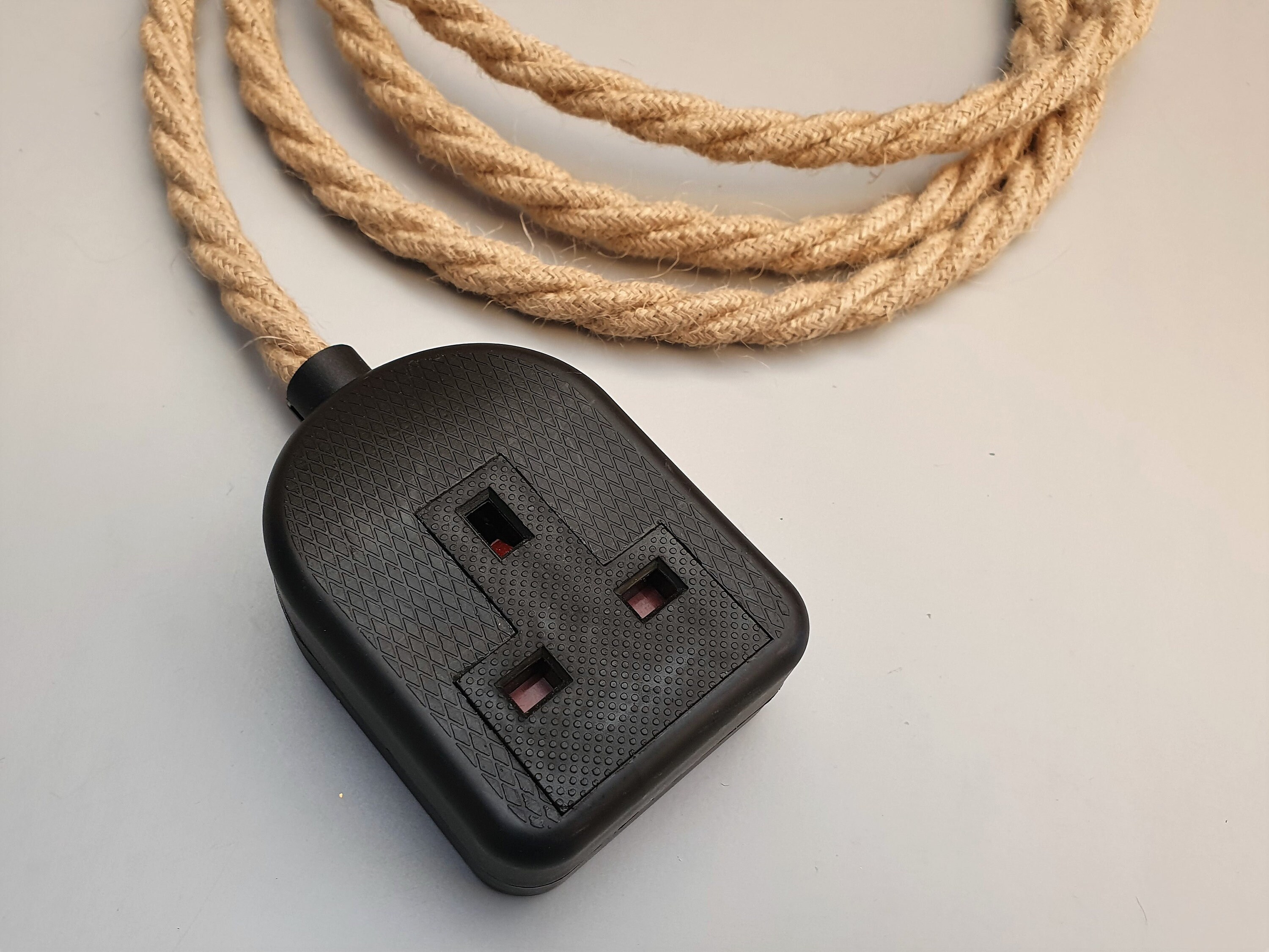 Vintage Style Twisted Fabric Cable Extension Lead Black or - Etsy UK