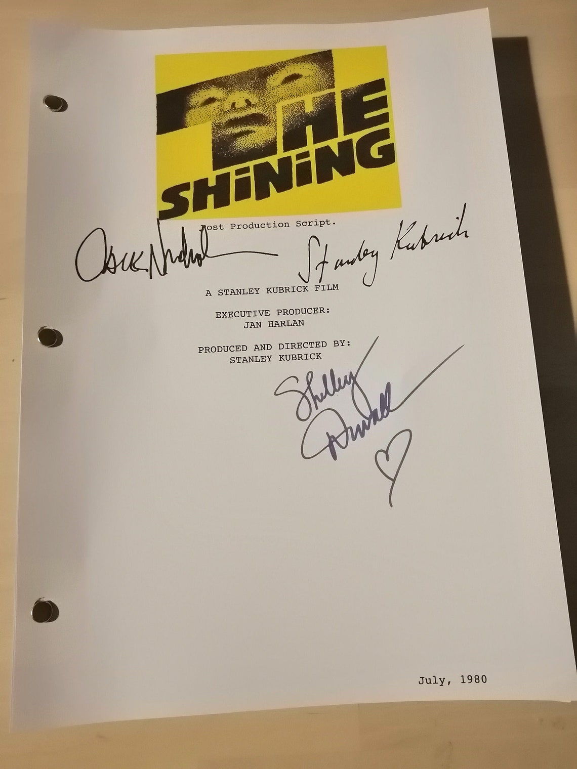The Shining Movie Script with Signatures / Autographs Reprint | Etsy