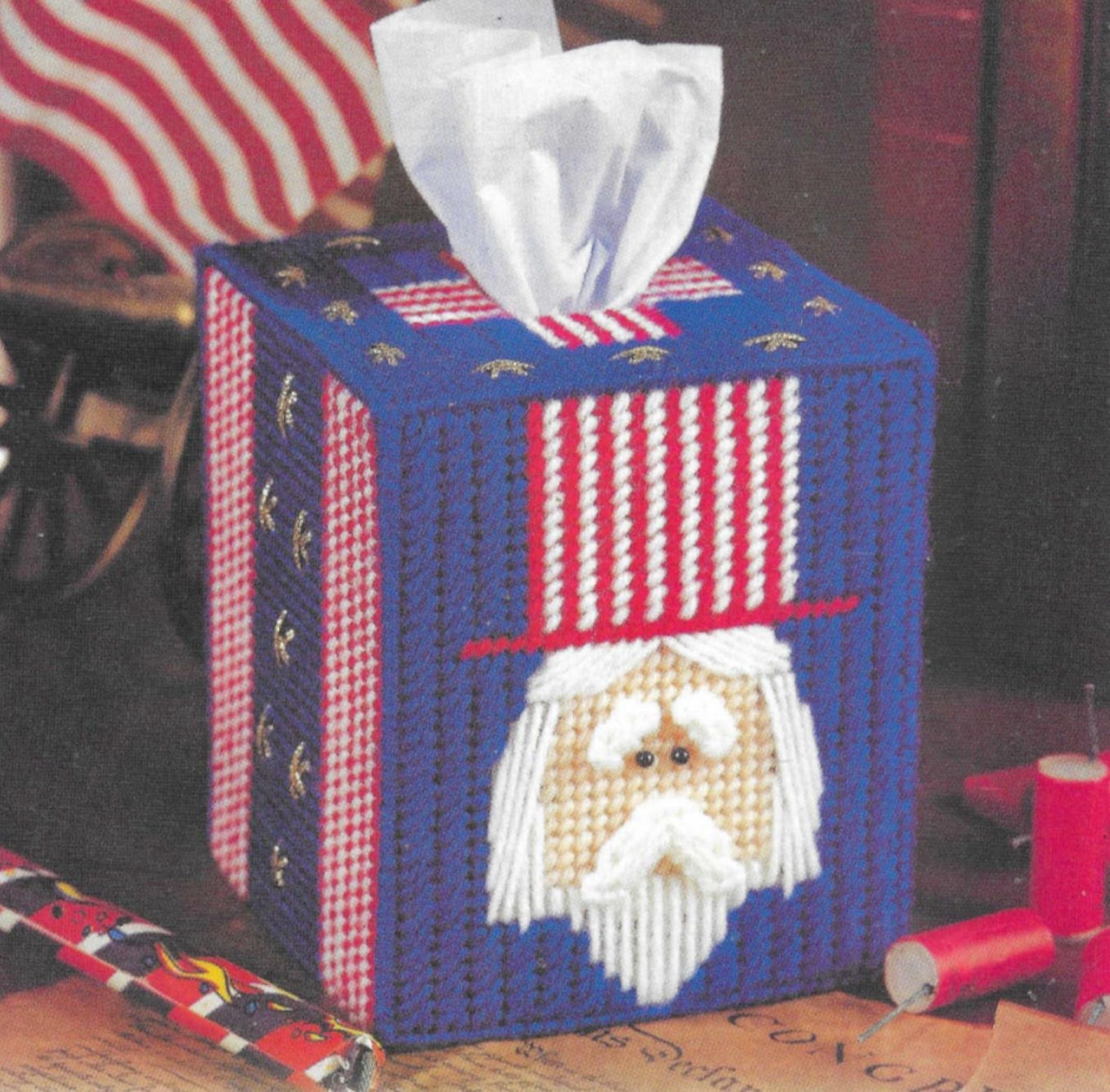 Uncle Sam Tissue Box Cover Plastic Canvas Pattern PDF - Etsy