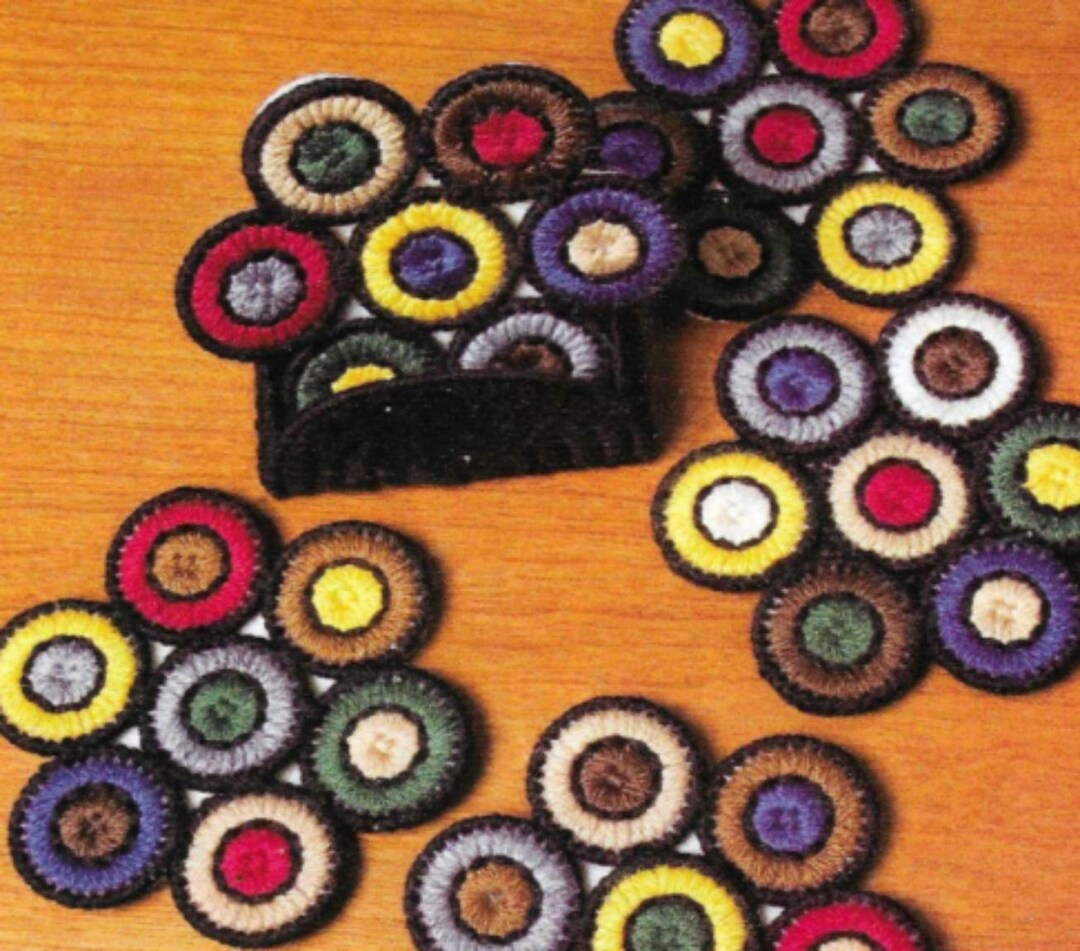 Penny Rug Coasters Plastic Canvas Pattern PDF - Etsy