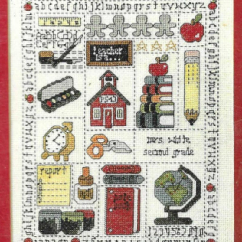 Teacher Cross Stitch - Etsy
