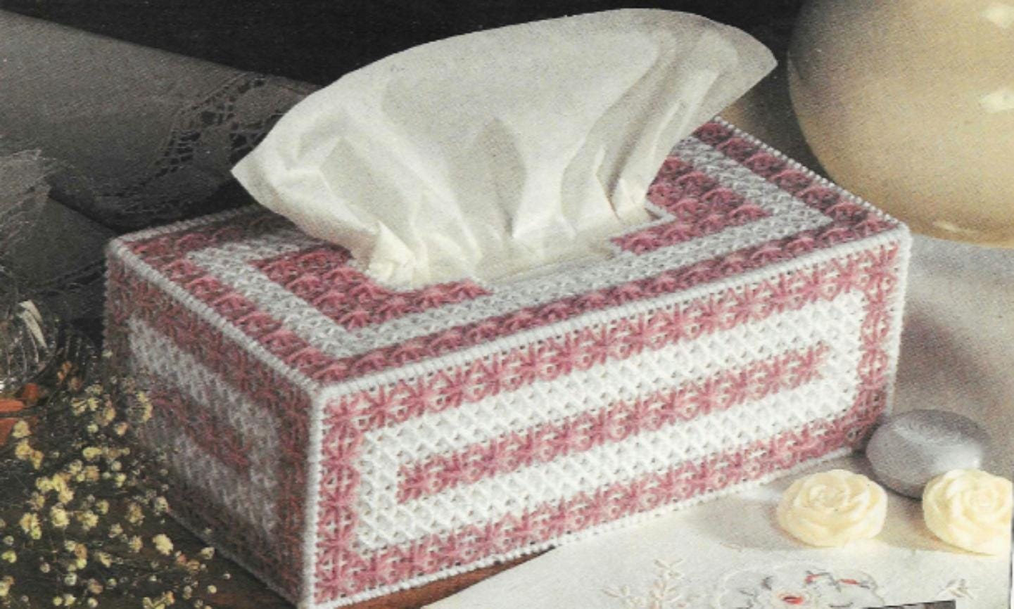 Two Feminine Tissue Box Covers Plastic Canvas Pattern PDF - Etsy
