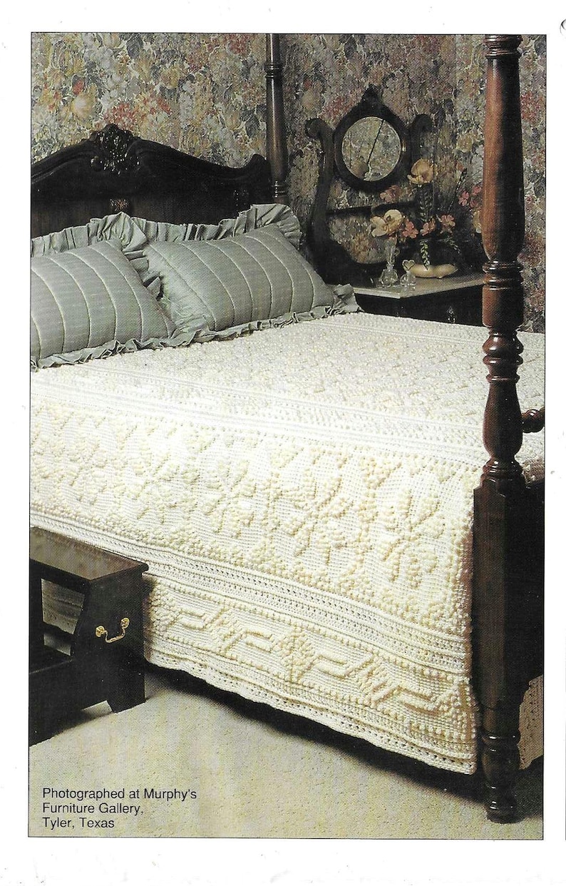 Vintage Crochet Bedspread Pattern PDF - Etsy